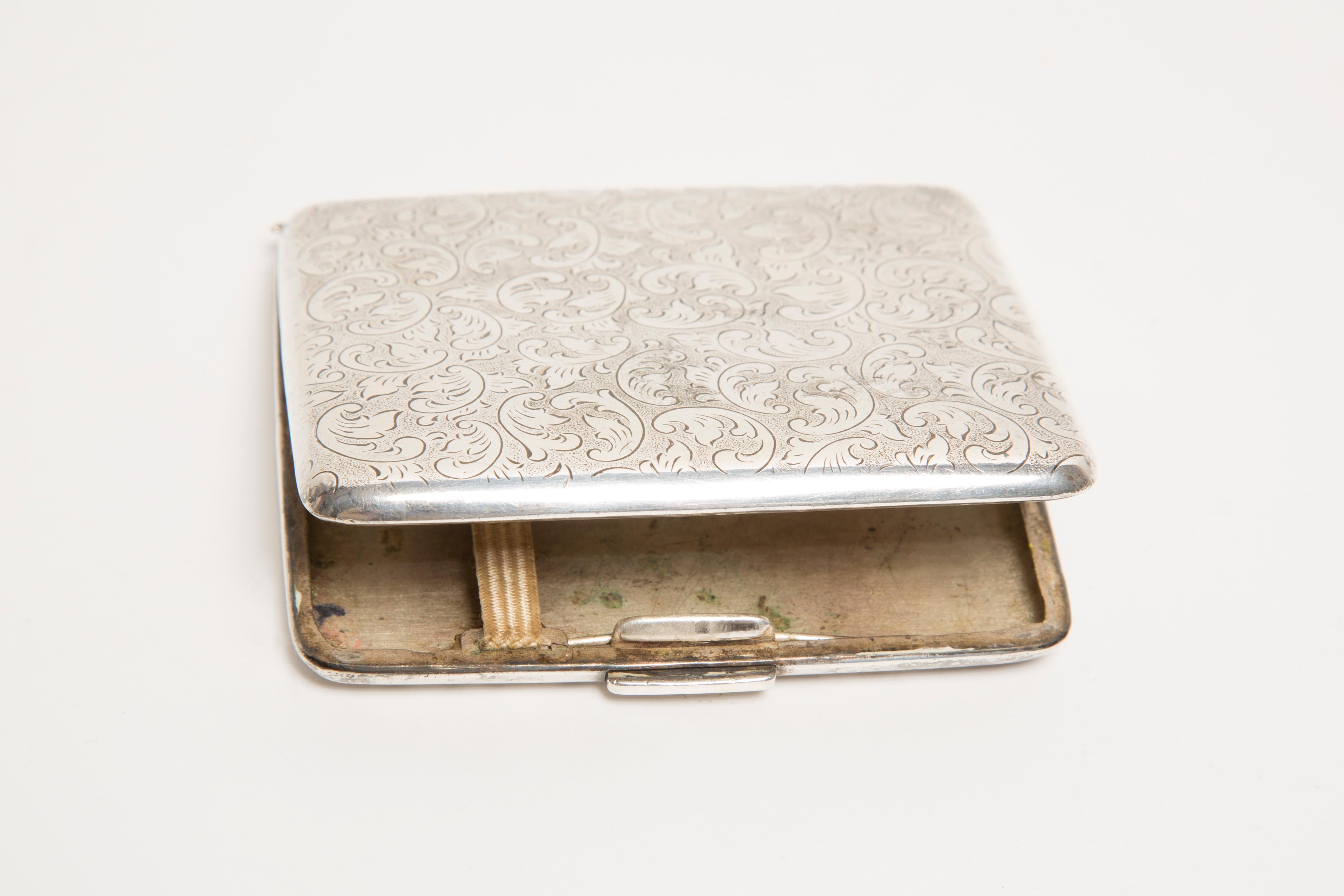 Mid-Century Silver Cigarette Case, Italy, 1960s at 1stDibs
