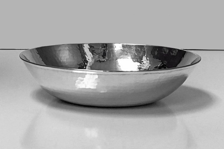 Midcentury Silver Hammered Bowl, Probably Eastern For Sale at 1stDibs