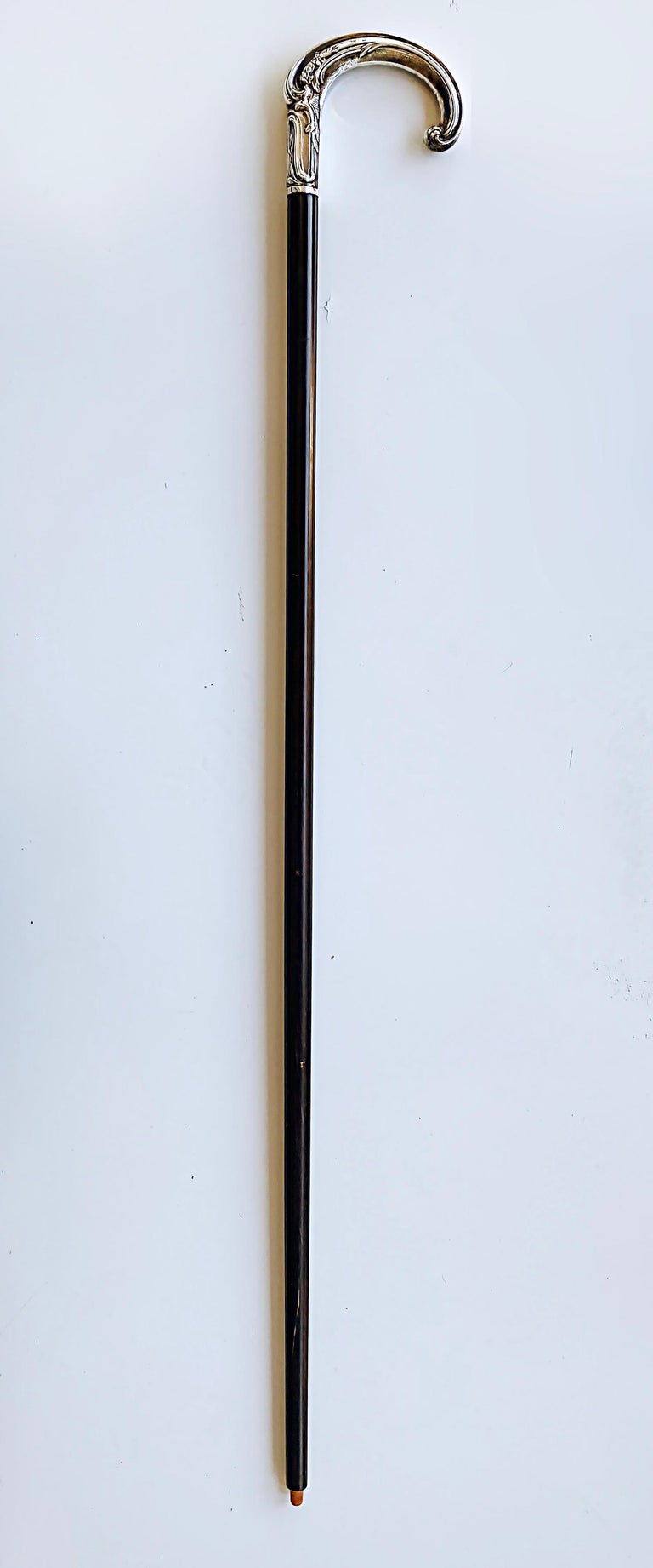 Mid-century Silver Handle Walking Cane Made in Portugal with Hallmarks ...