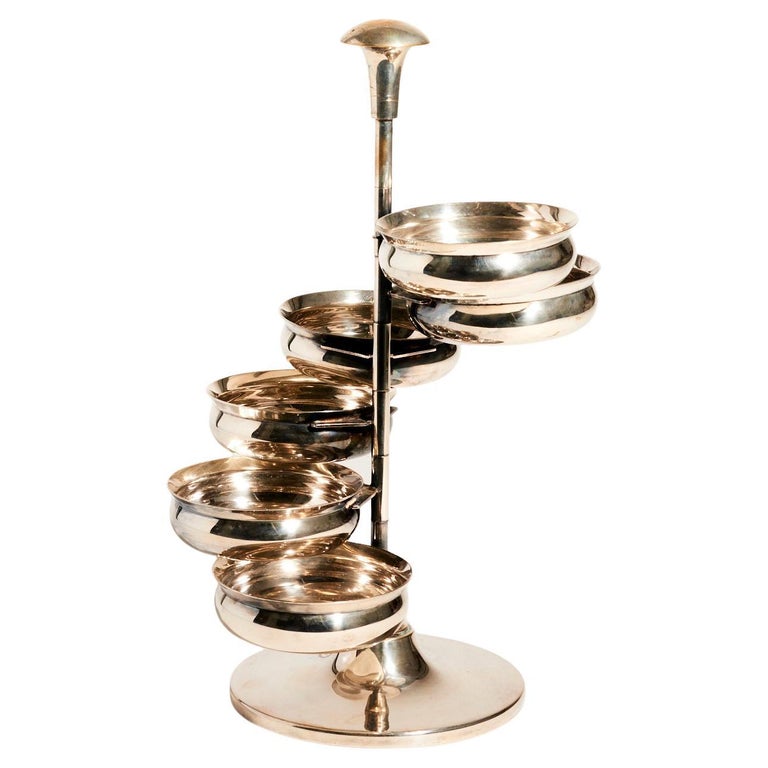 Mid Century Silver Plated Serviteur at 1stDibs