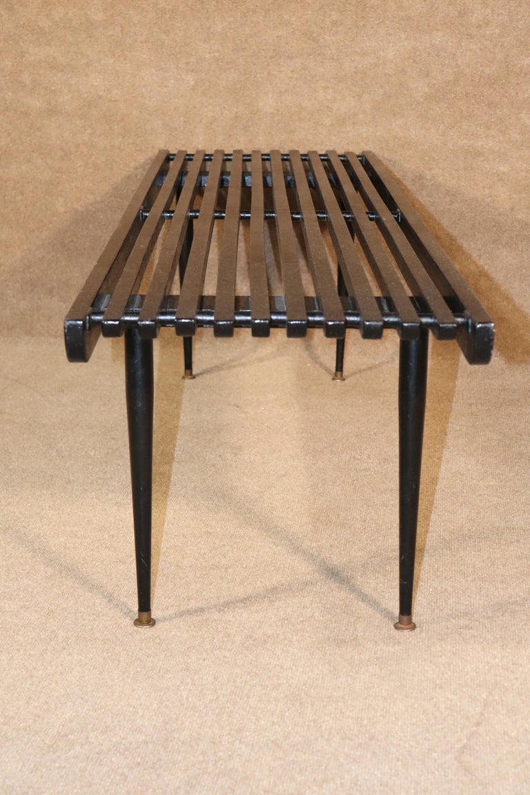 Mid-Century Slat Bench For Sale at 1stDibs