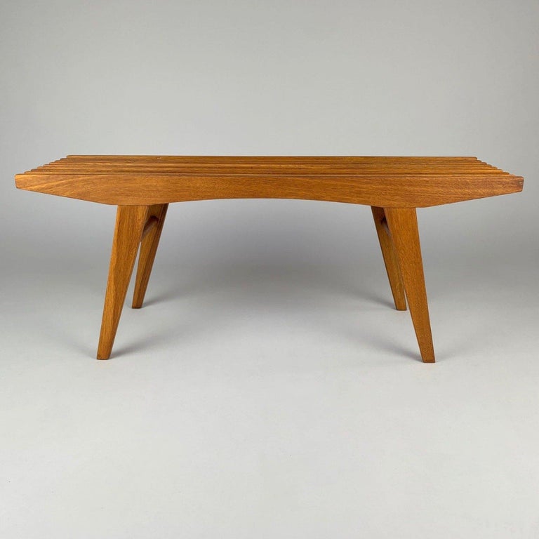 Mid-Century Slat Bench, Plant Stand, 1960's at 1stDibs