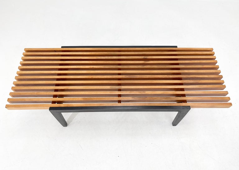 Mid-century Slat Bench, Plant Stand, 1960's at 1stDibs