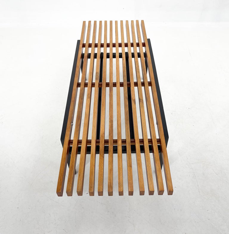 Mid-century Slat Bench, Plant Stand, 1960's at 1stDibs