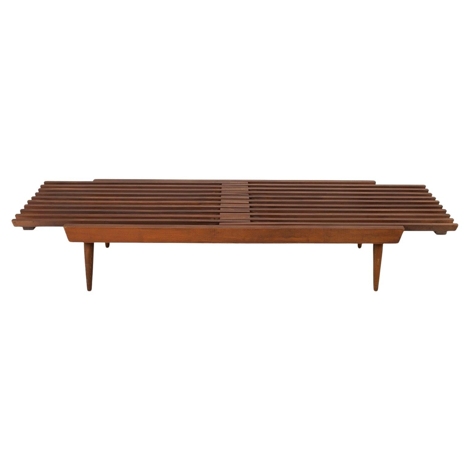 Mid-Century Slat Bench Coffee Table George Nelson Style For Sale at 1stDibs