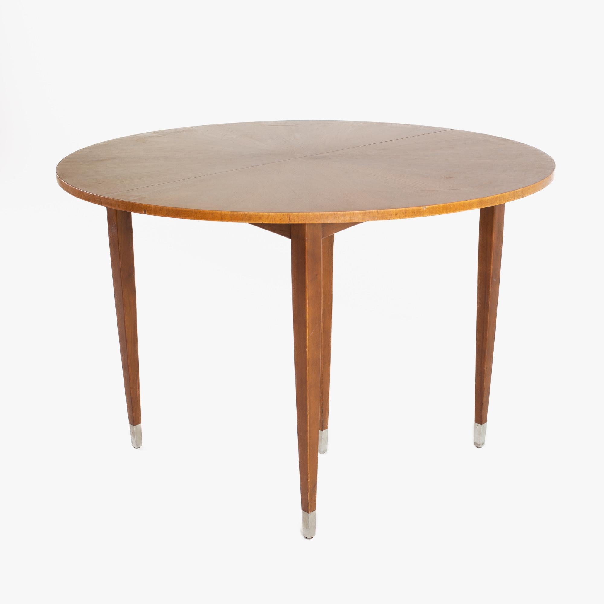 Mid Century Sleigh Round Walnut Dining Table For Sale at 1stDibs | sleigh dining tables