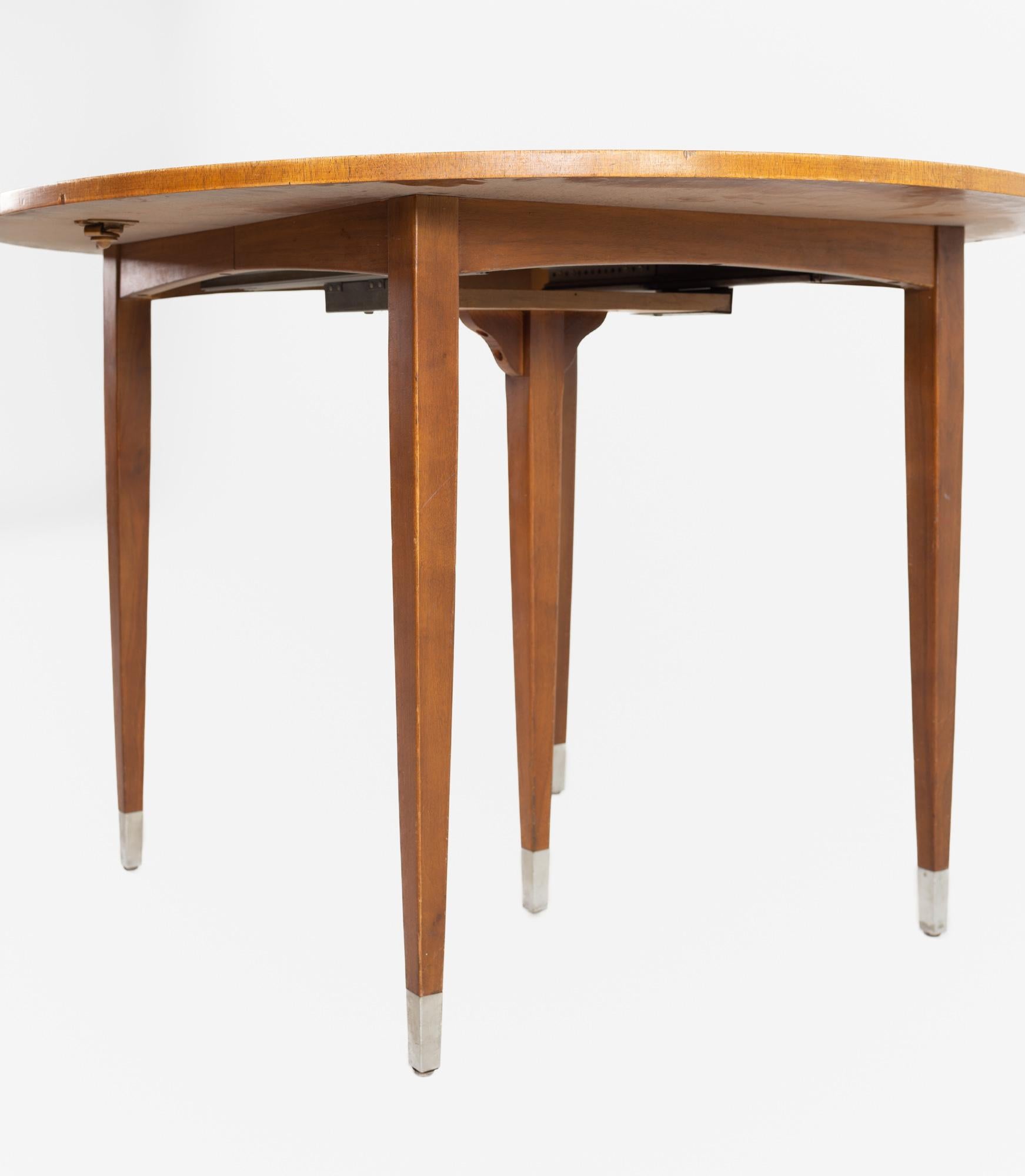 Mid Century Sleigh Round Walnut Dining Table For Sale at 1stDibs | sleigh dining tables