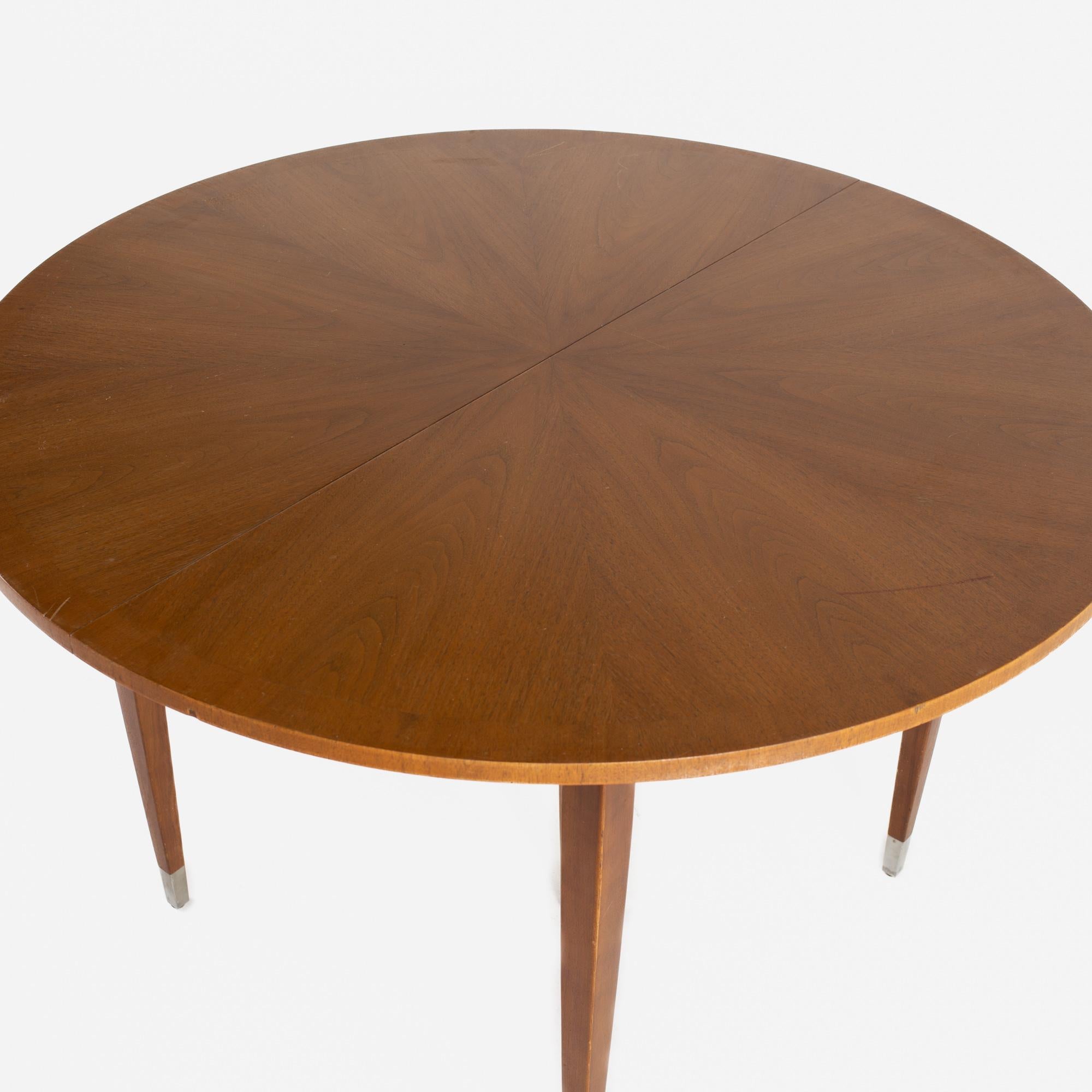 Mid Century Sleigh Round Walnut Dining Table For Sale at 1stDibs ...