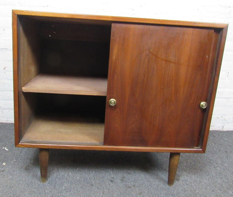 Mid-Century Sliding Door Cabinet For Sale at 1stDibs | mid century ...