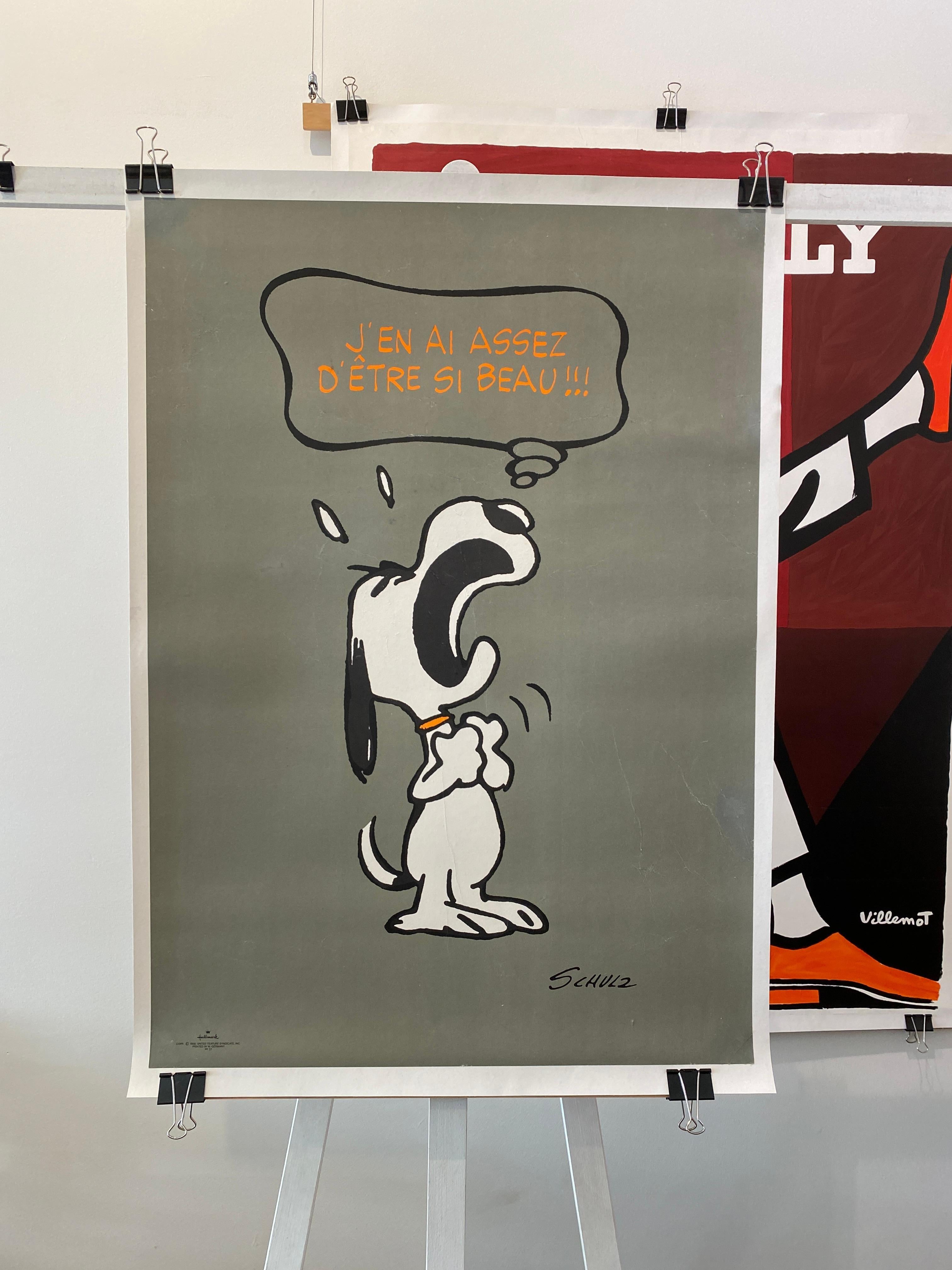 Mid-Century SNOOPY Original Vintage French Poster, 1958 by Schulz For ...