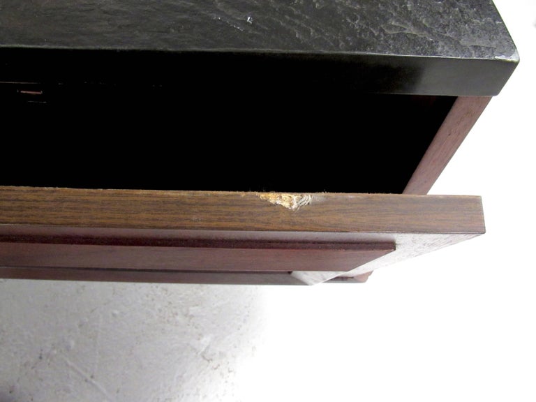 Mid-Century Sofa with Slate Top End Tables after Adrian Pearsall at ...