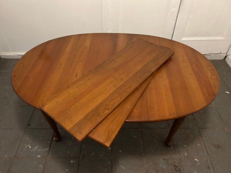 Mid Century Solid cherry oval dining table with 2 leaves by Stickley ...