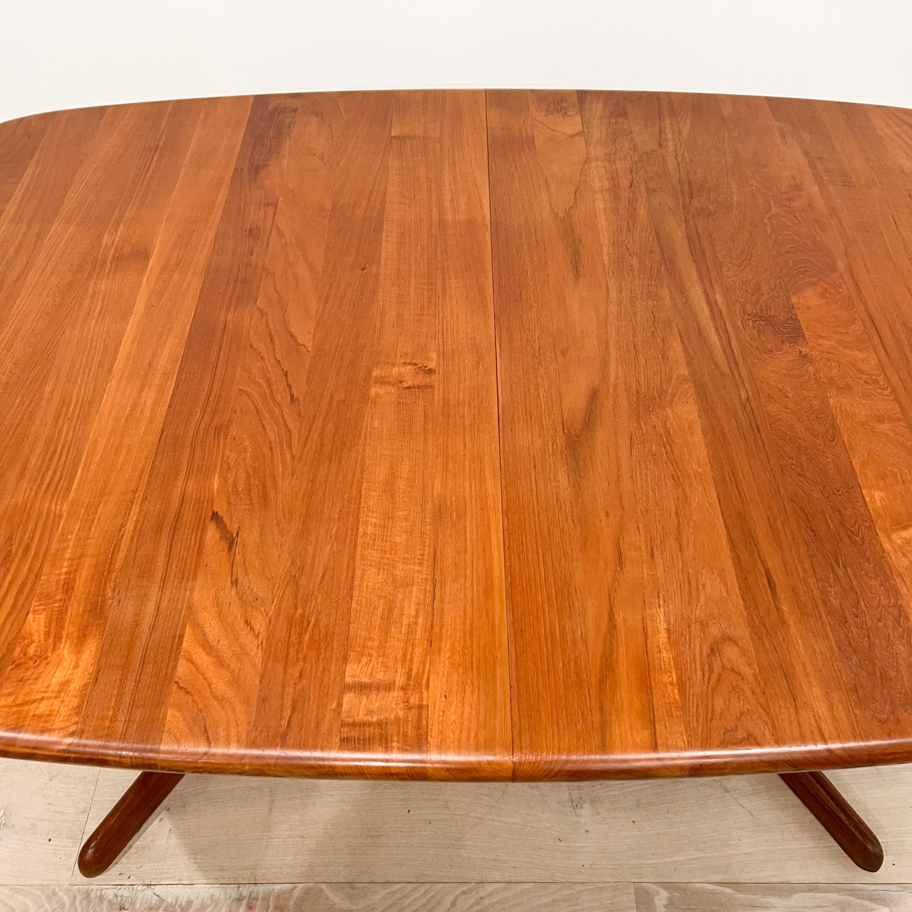 Mid Century Solid Danish Teak Dining Table w/ 2 Leaves by Gudme For ...