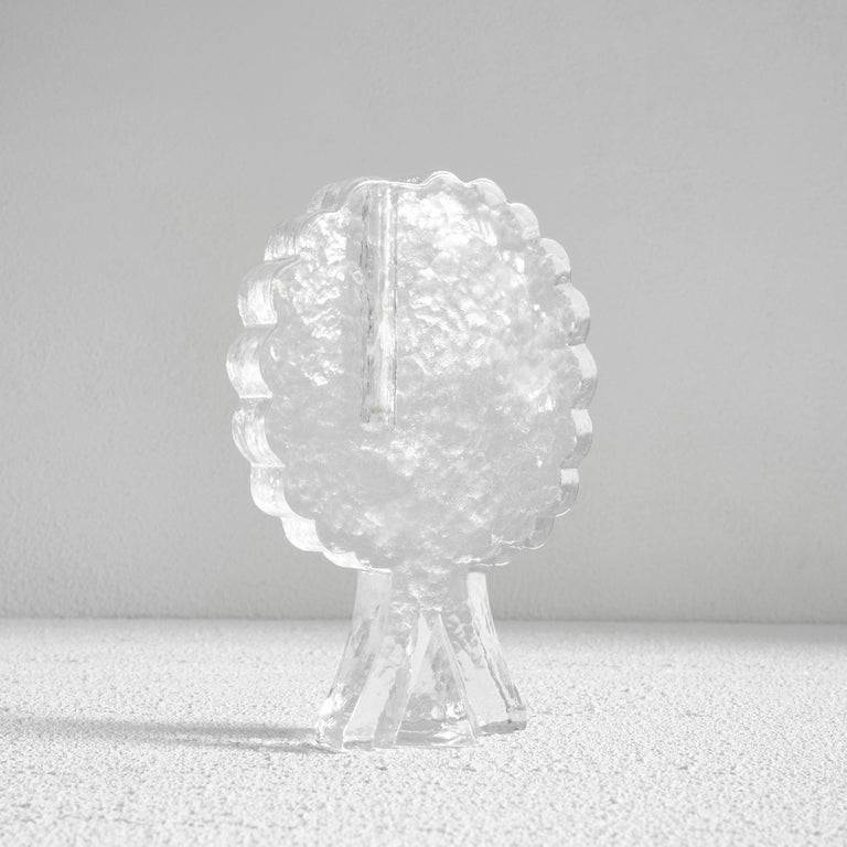 Mid Century Solid Glass Tree-Shaped Soliflore Vase For Sale at 1stDibs