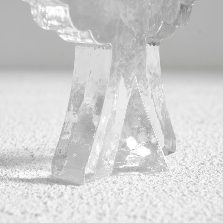 Mid Century Solid Glass Tree-Shaped Soliflore Vase For Sale at 1stDibs