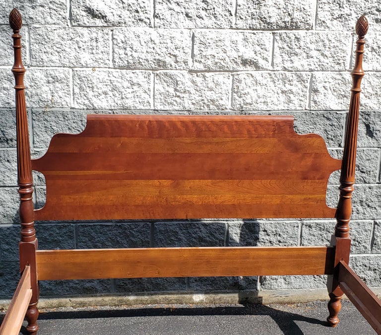 Midcentury Solid Mahogany 4-Posters Pinneaple Queen Size Bedstead For ...