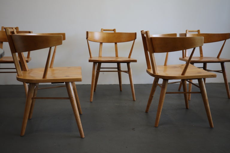 Mid Century Solid Maple Dining Chairs at 1stDibs
