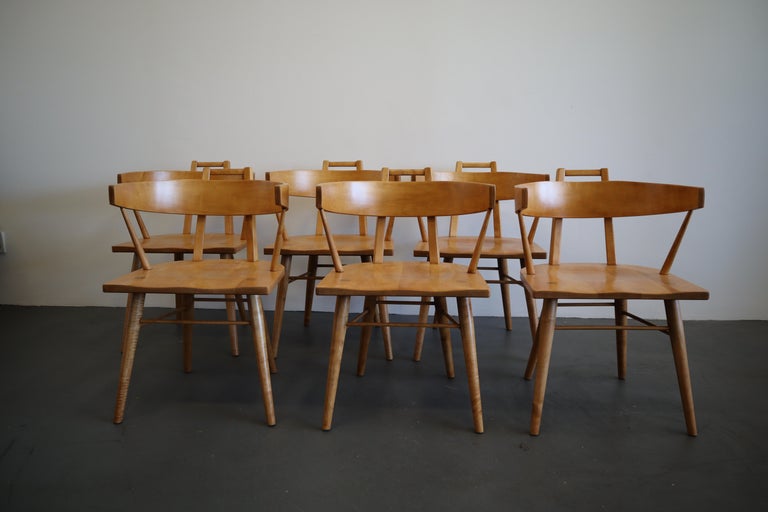 Mid Century Solid Maple Dining Chairs at 1stDibs