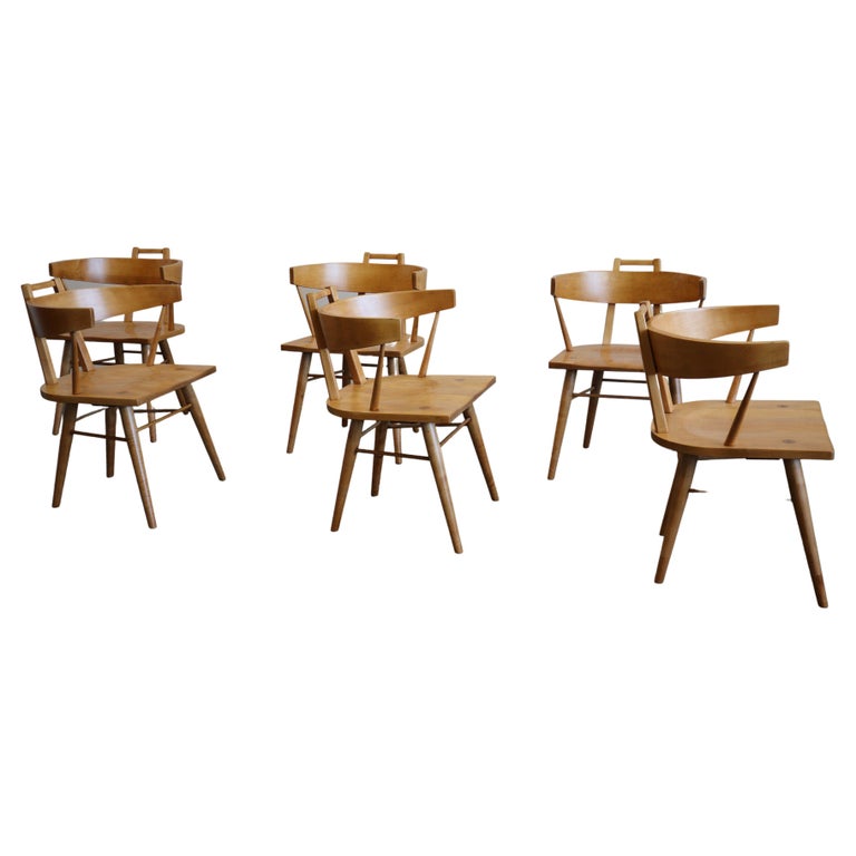 Mid Century Solid Maple Dining Chairs at 1stDibs