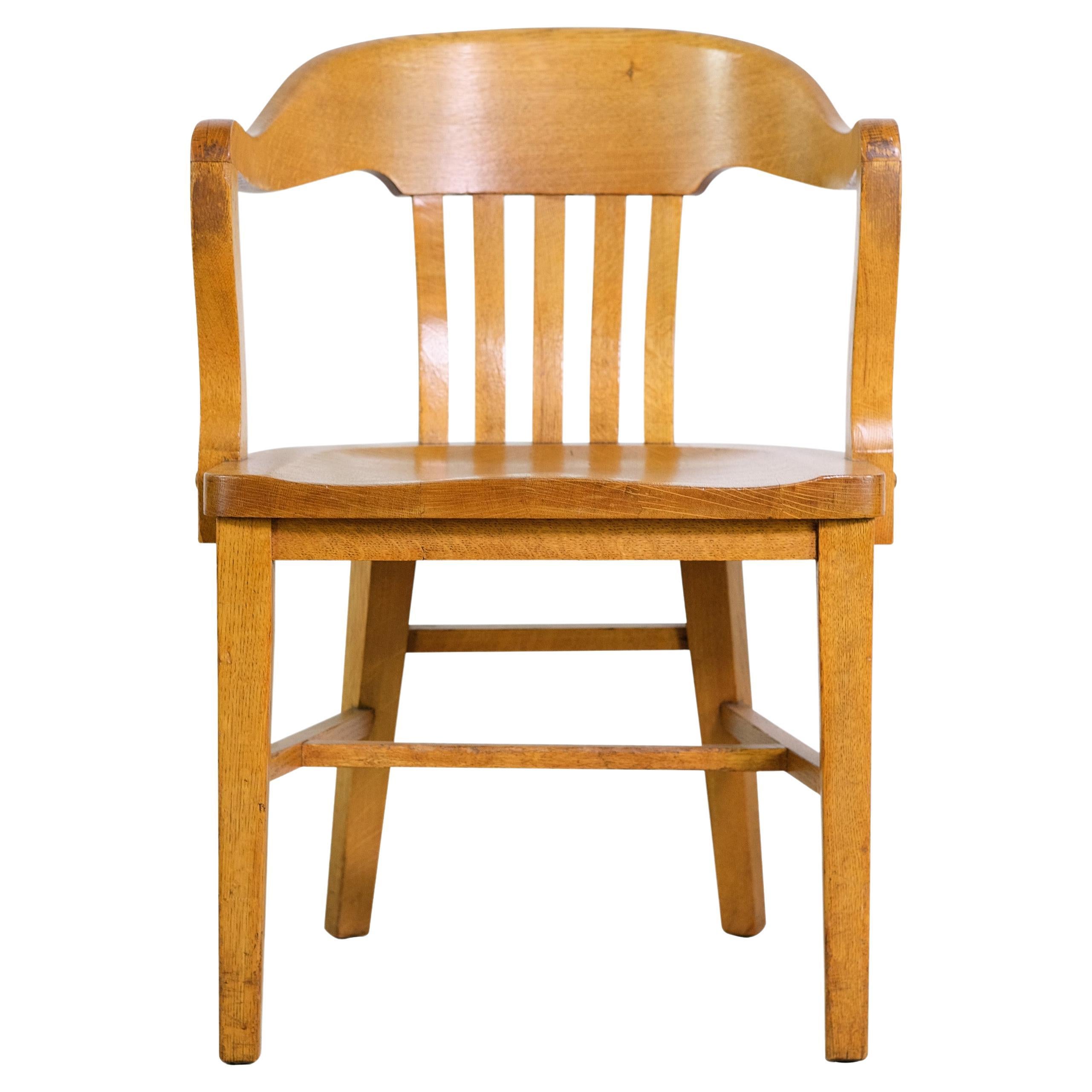 Mid-Century Solid Oak Banker's or Library Chair, Sm. Qty. Avail For ...