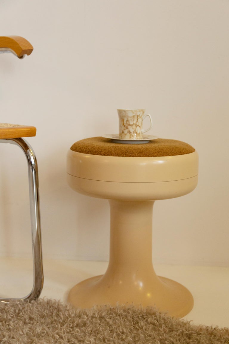 Midcentury Space Age Beige Stool, Germany, 1960s For Sale at 1stDibs