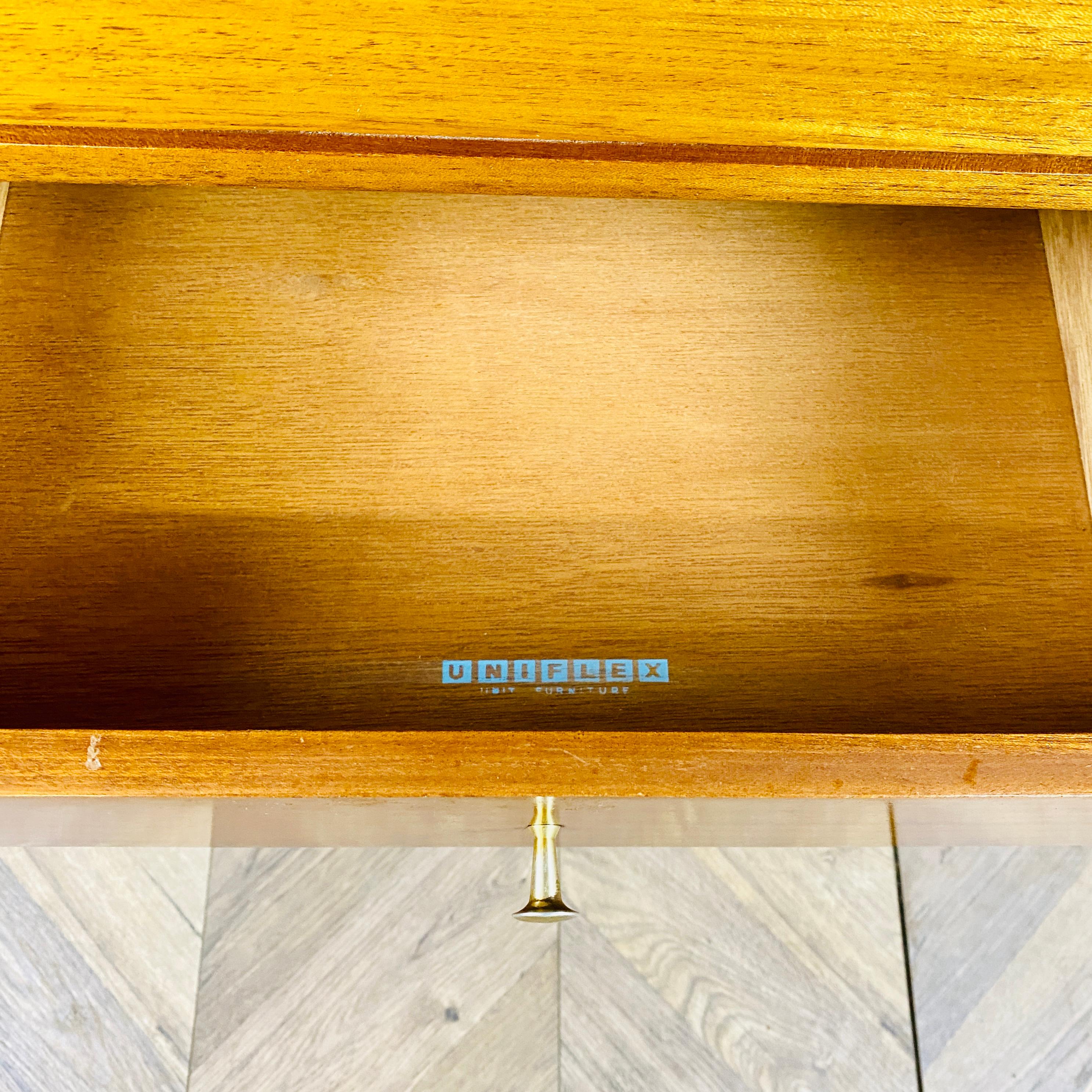 Mid Century, Space-Saving Teak Desk by Peter Hayward for Uniflex at 1stDibs