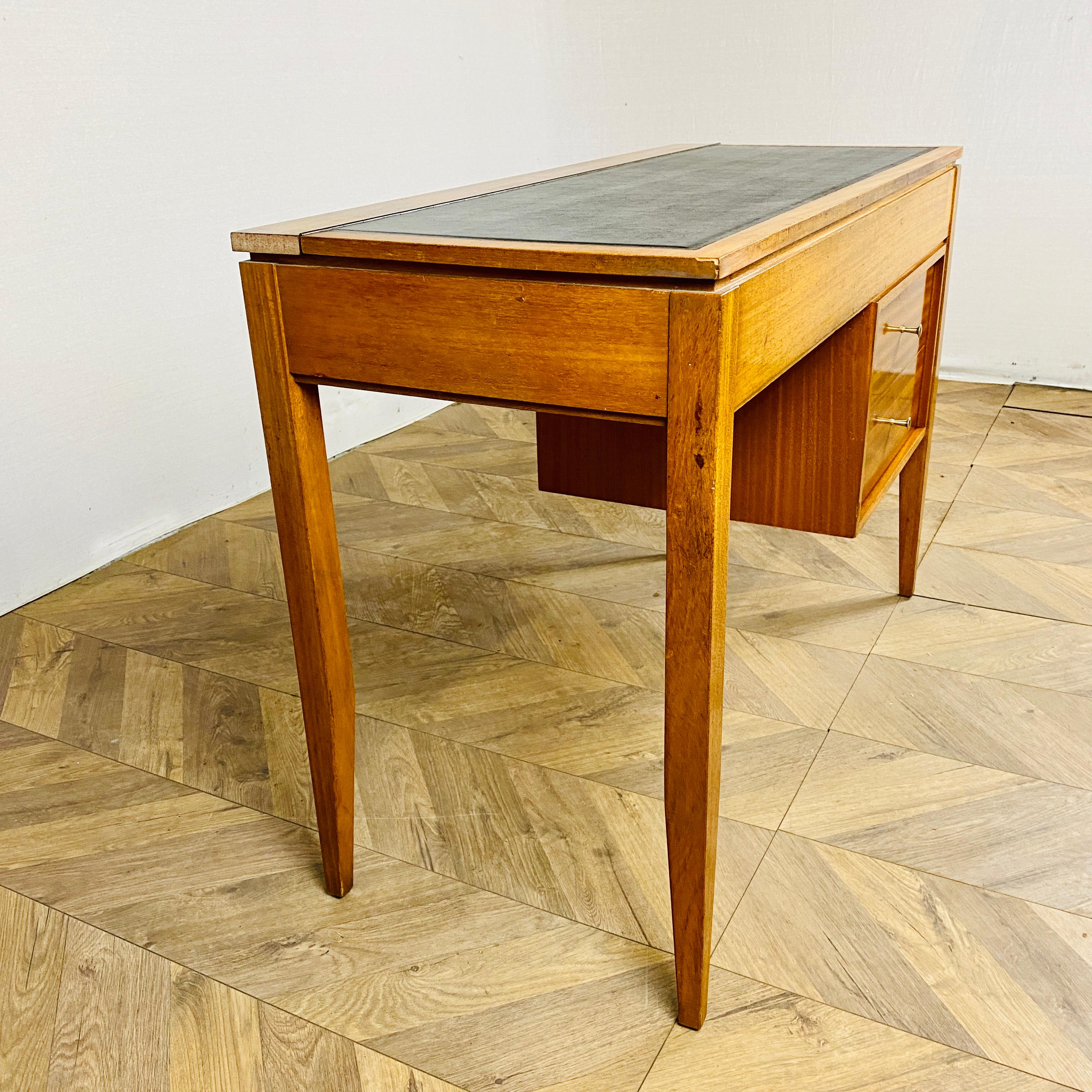 Mid Century, Space-Saving Teak Desk by Peter Hayward for Uniflex at 1stDibs