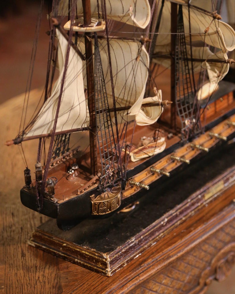 Mid-Century Spanish Carved Armada Style Model Ship the "Fragata ...