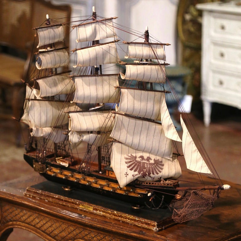 Mid-Century Spanish Carved Armada Style Model Ship the "Fragata ...