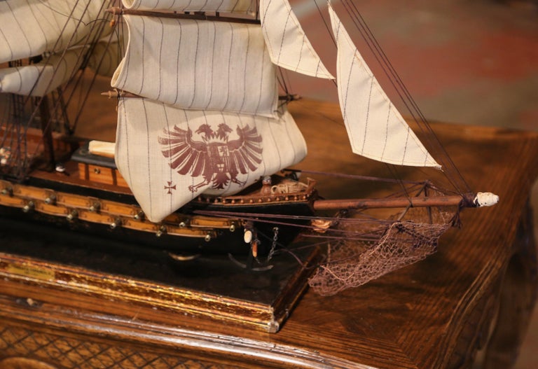 Mid-Century Spanish Carved Armada Style Model Ship the "Fragata ...