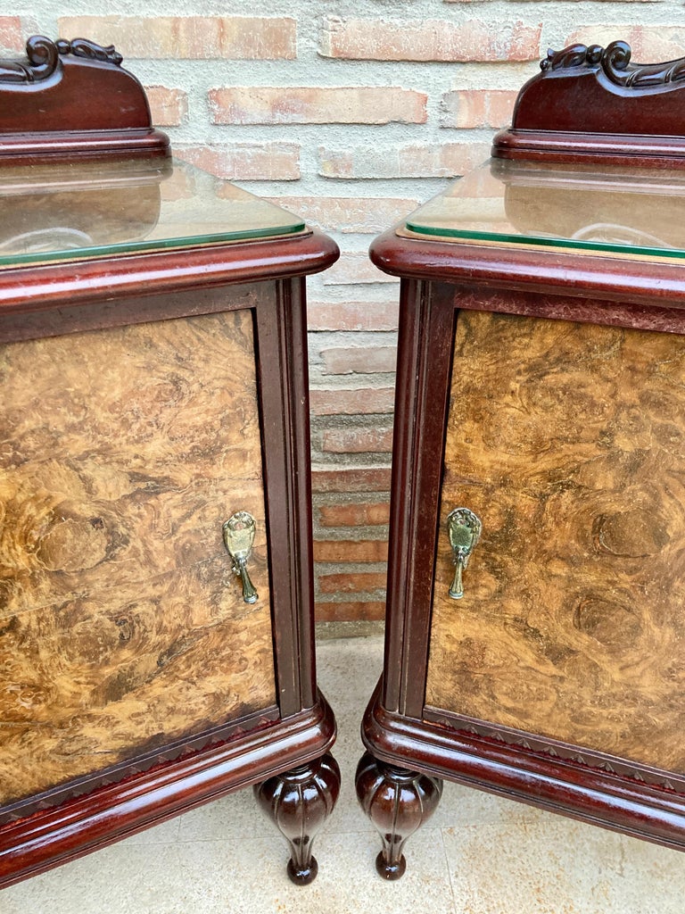 Mid Century Spanish Nightstands in Wood Set of 2 For Sale at 1stDibs