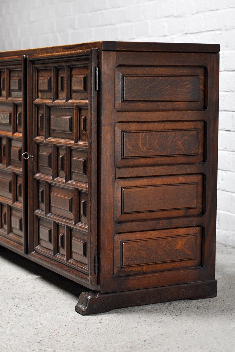Spanish Brutalist Sideboard With Geometric Patterns, 1940s For Sale at ...