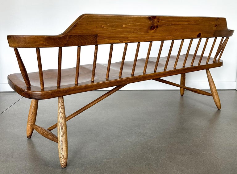 Mid Century Spindle Back Three Seat Bench by Conant Ball Bench For Sale ...