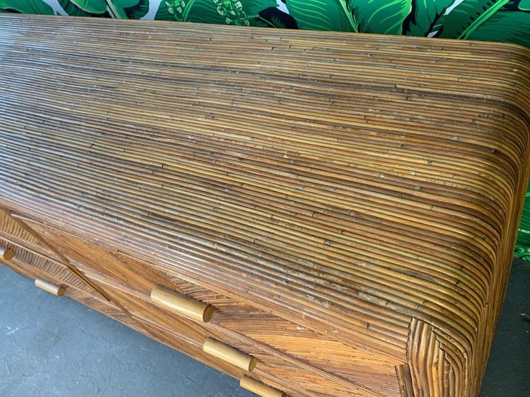 Mid Century Split Reed Rattan Dresser at 1stDibs