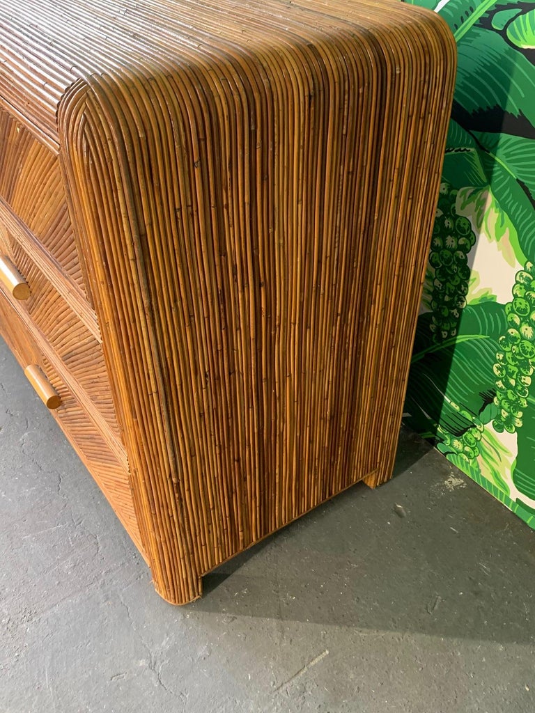 Mid Century Split Reed Rattan Dresser at 1stDibs