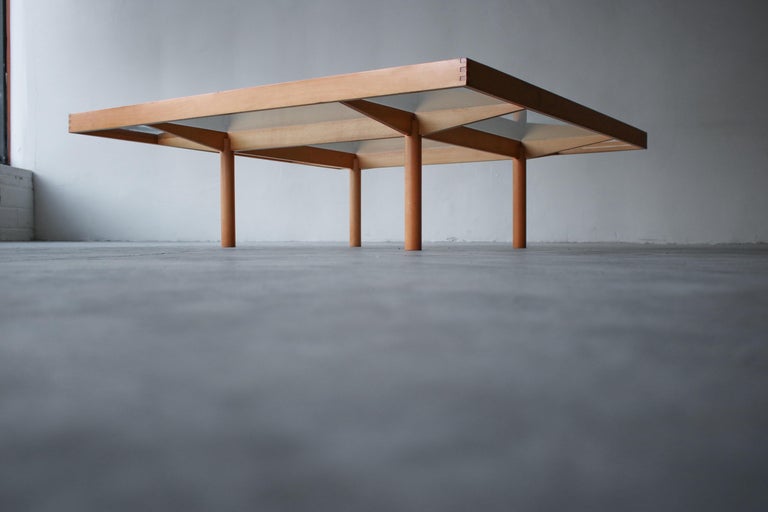Midcentury Square Italian Architectural Coffee Table at 1stDibs