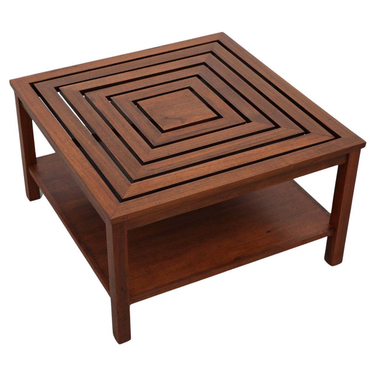 Mid-Century Square Teak Side or Coffee Table For Sale at 1stDibs