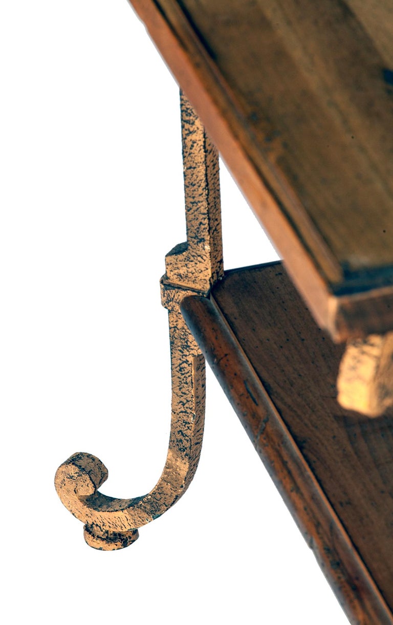 Mid-Century Square Two Tiered Table For Sale at 1stDibs