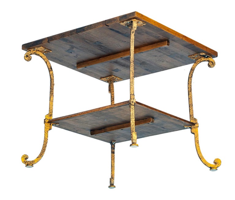 Mid-Century Square Two Tiered Table For Sale at 1stDibs