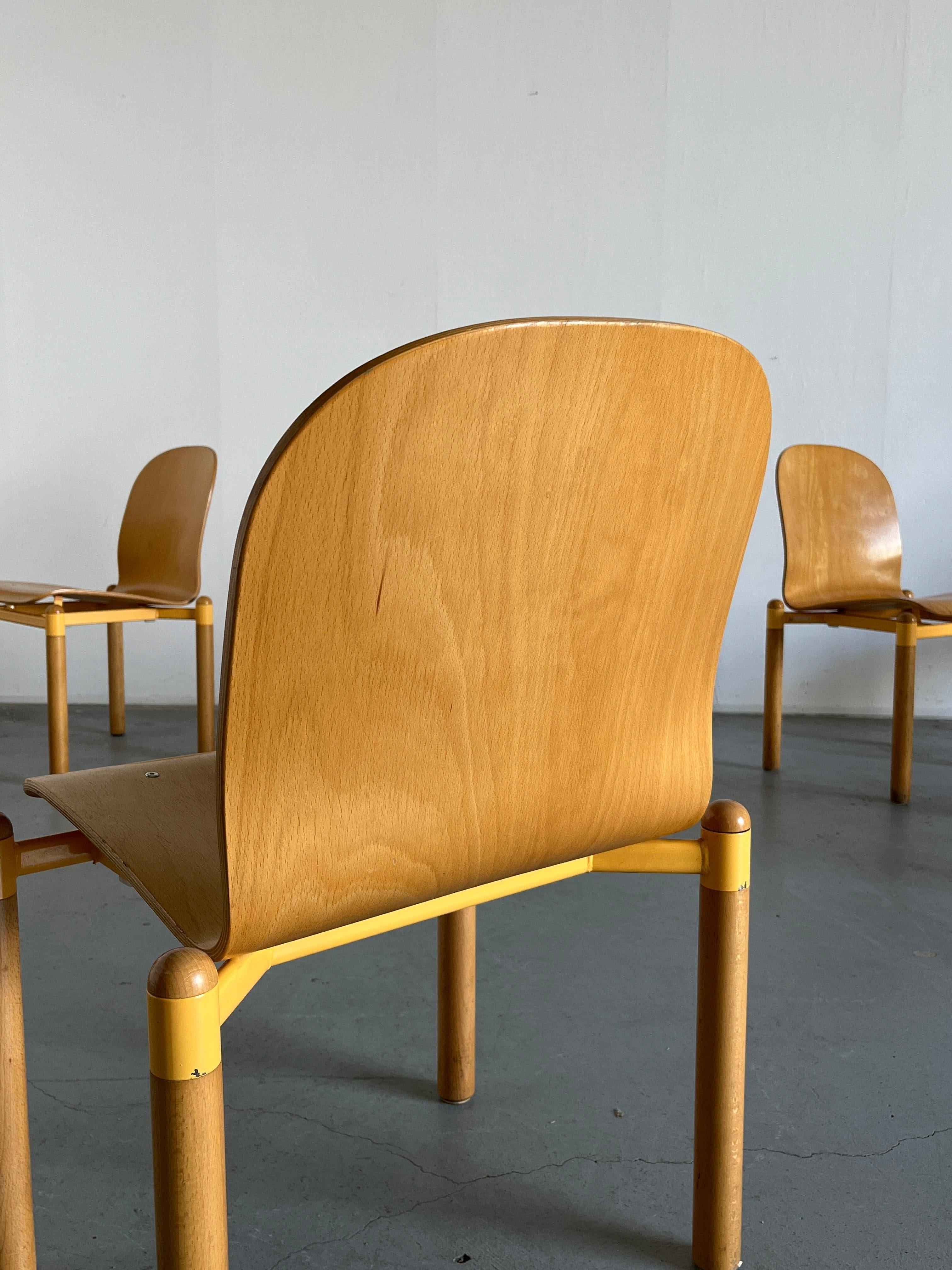 Mid-Century Stackable Bentwood and Metal Dining Chairs by Braun ...