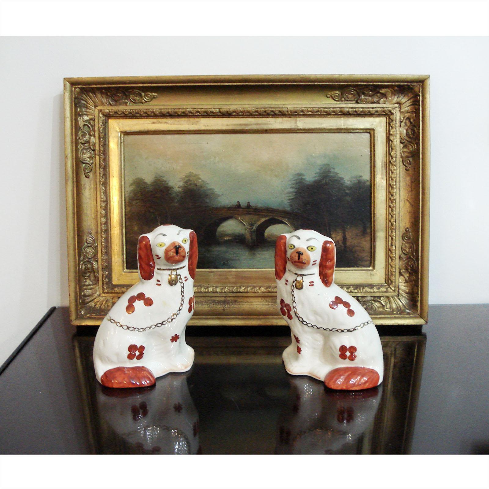 Midcentury Staffordshire Ceramic Dogs at 1stDibs