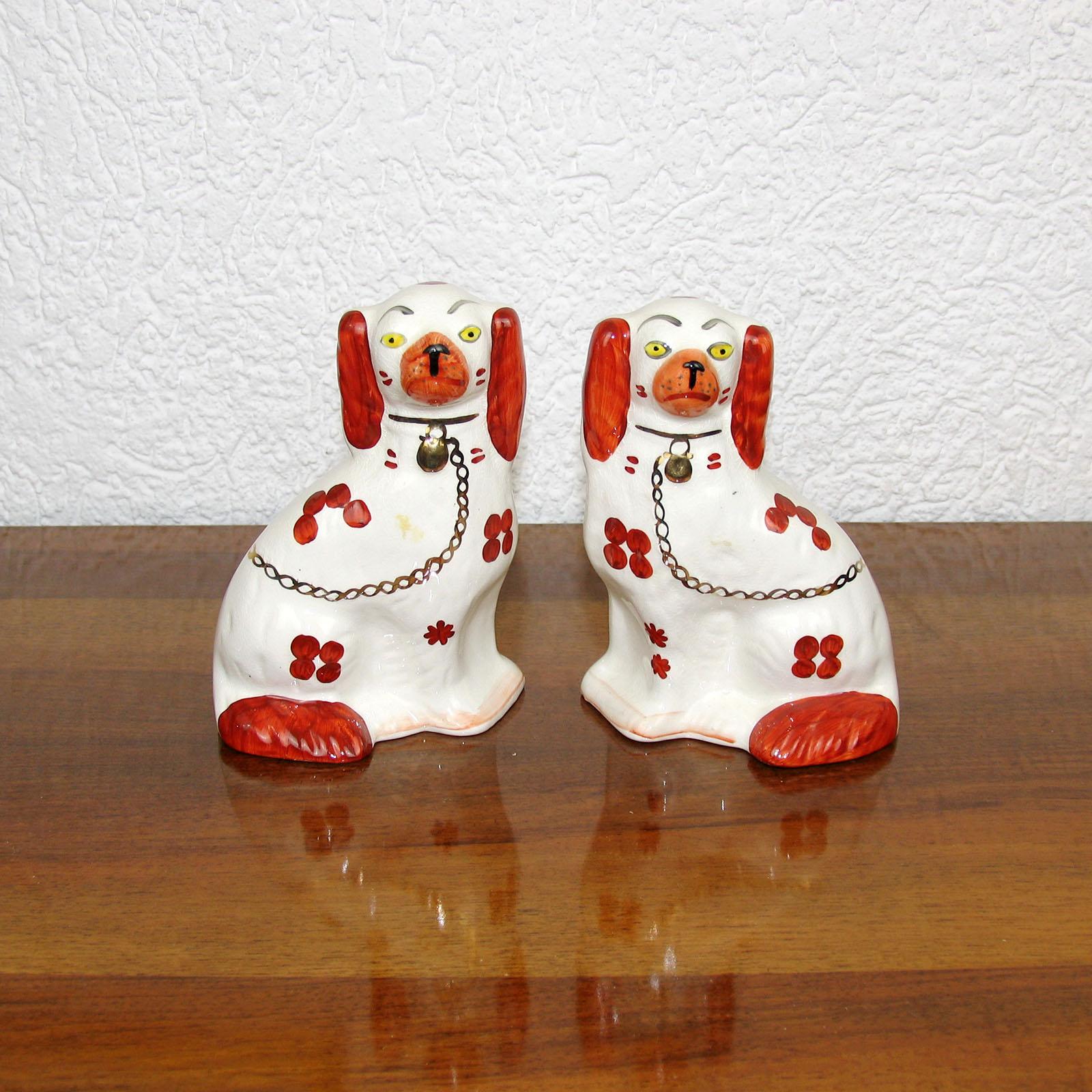 Midcentury Staffordshire Ceramic Dogs at 1stDibs