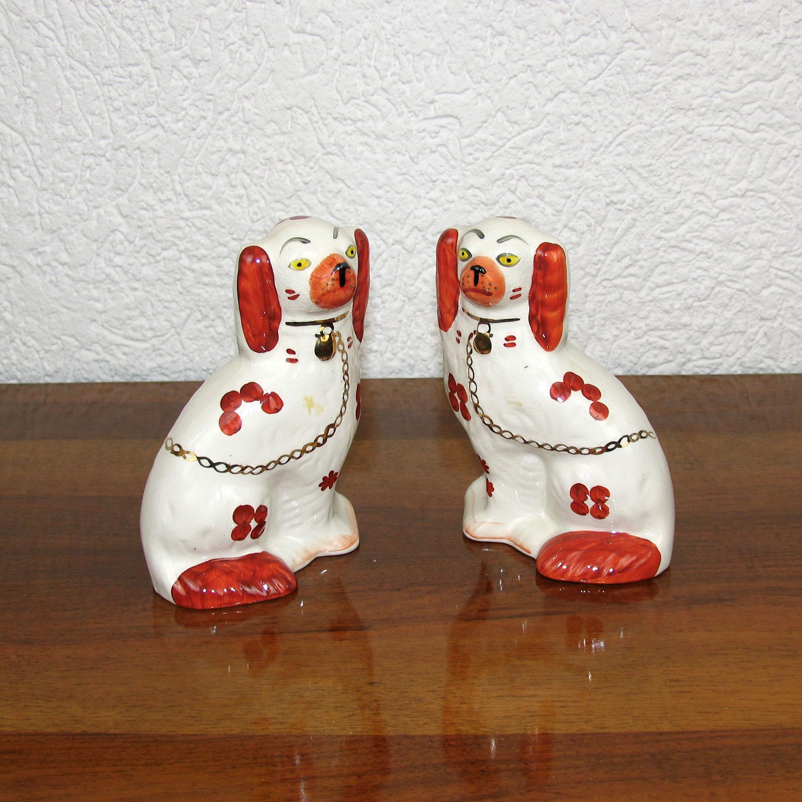 Midcentury Staffordshire Ceramic Dogs at 1stDibs