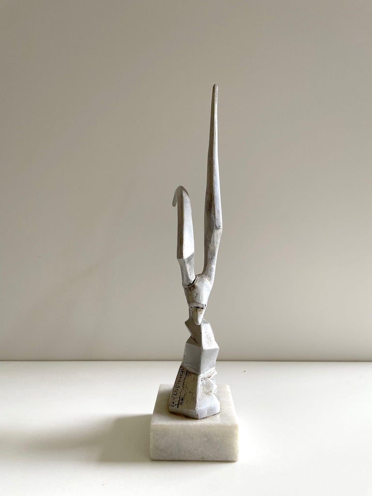 Mid Century Statue of the Seagull in Cast Aluminum and Marble, 1960s ...
