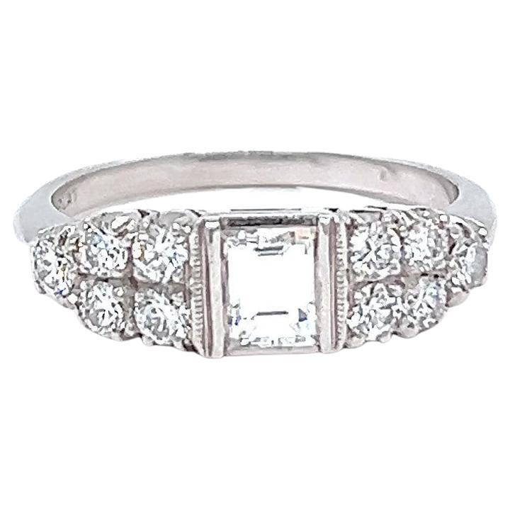Contemporary Step Cut Emerald Diamond Ring 9.68 Carat For Sale at 1stDibs