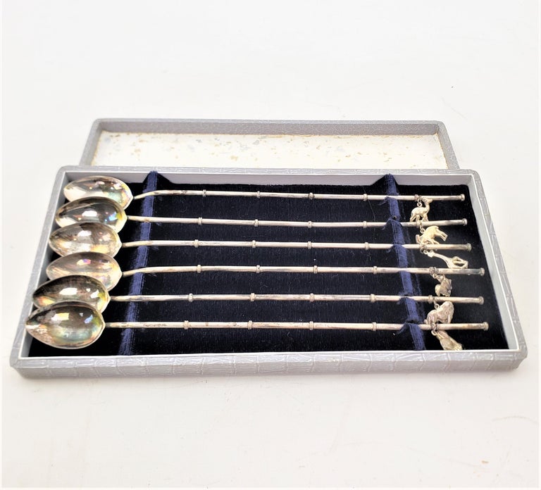 Mid-Century Sterling and .900 Silver Sipping Straw Cocktail Spoon Set ...