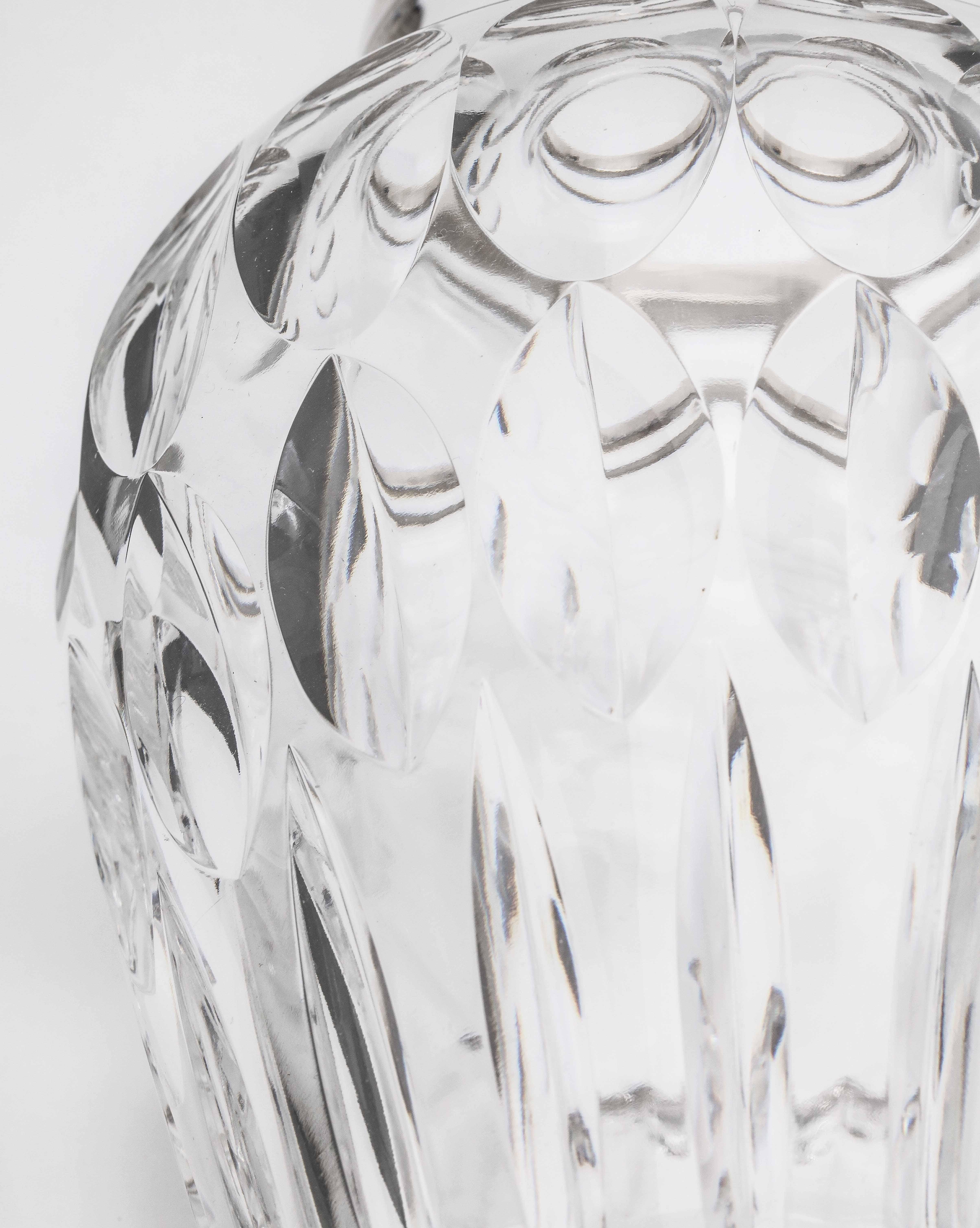 Mid-Century Sterling Silver-Mounted Cut Crystal Vase at 1stDibs