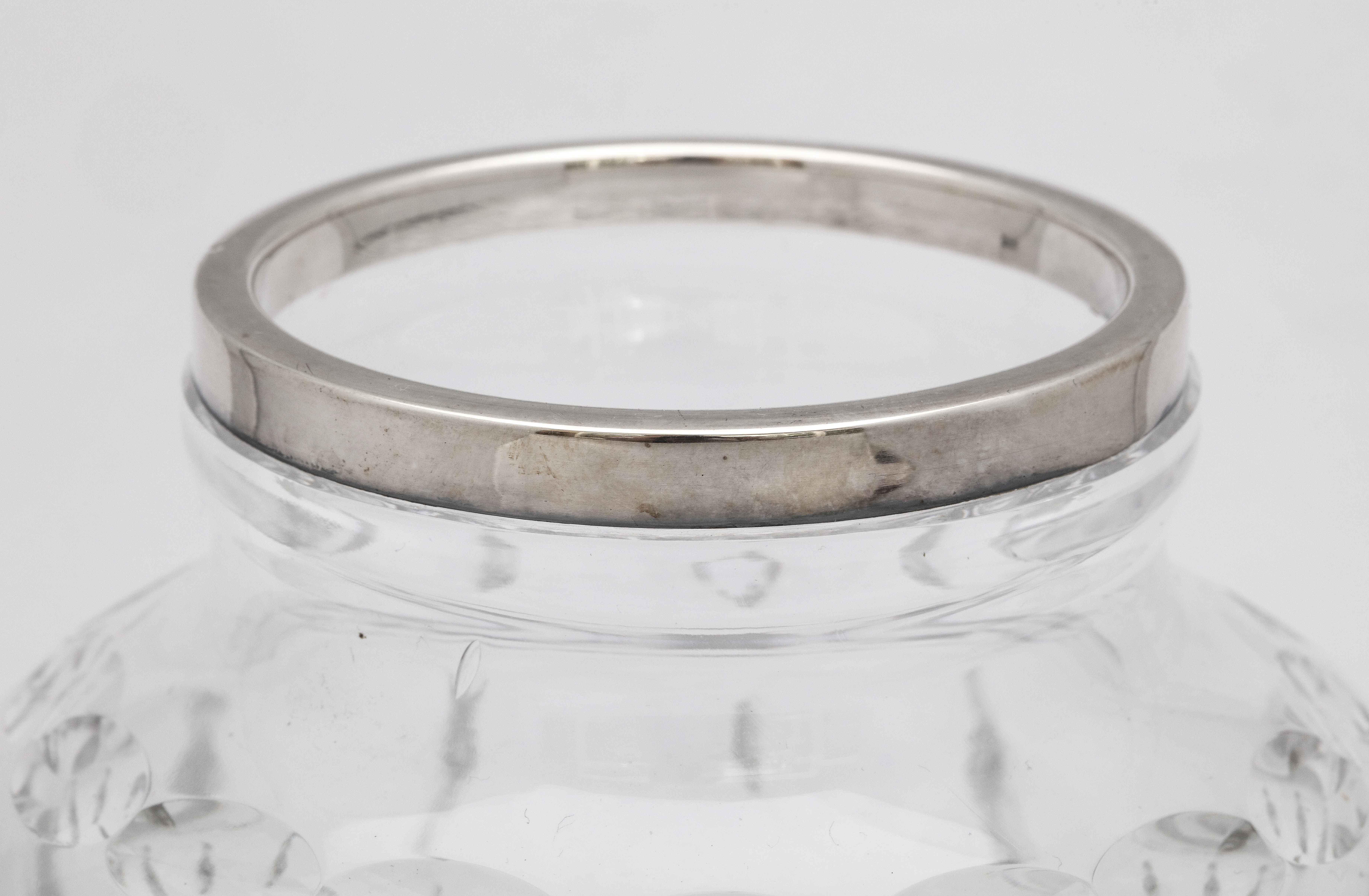 Mid-Century Sterling Silver-Mounted Cut Crystal Vase at 1stDibs