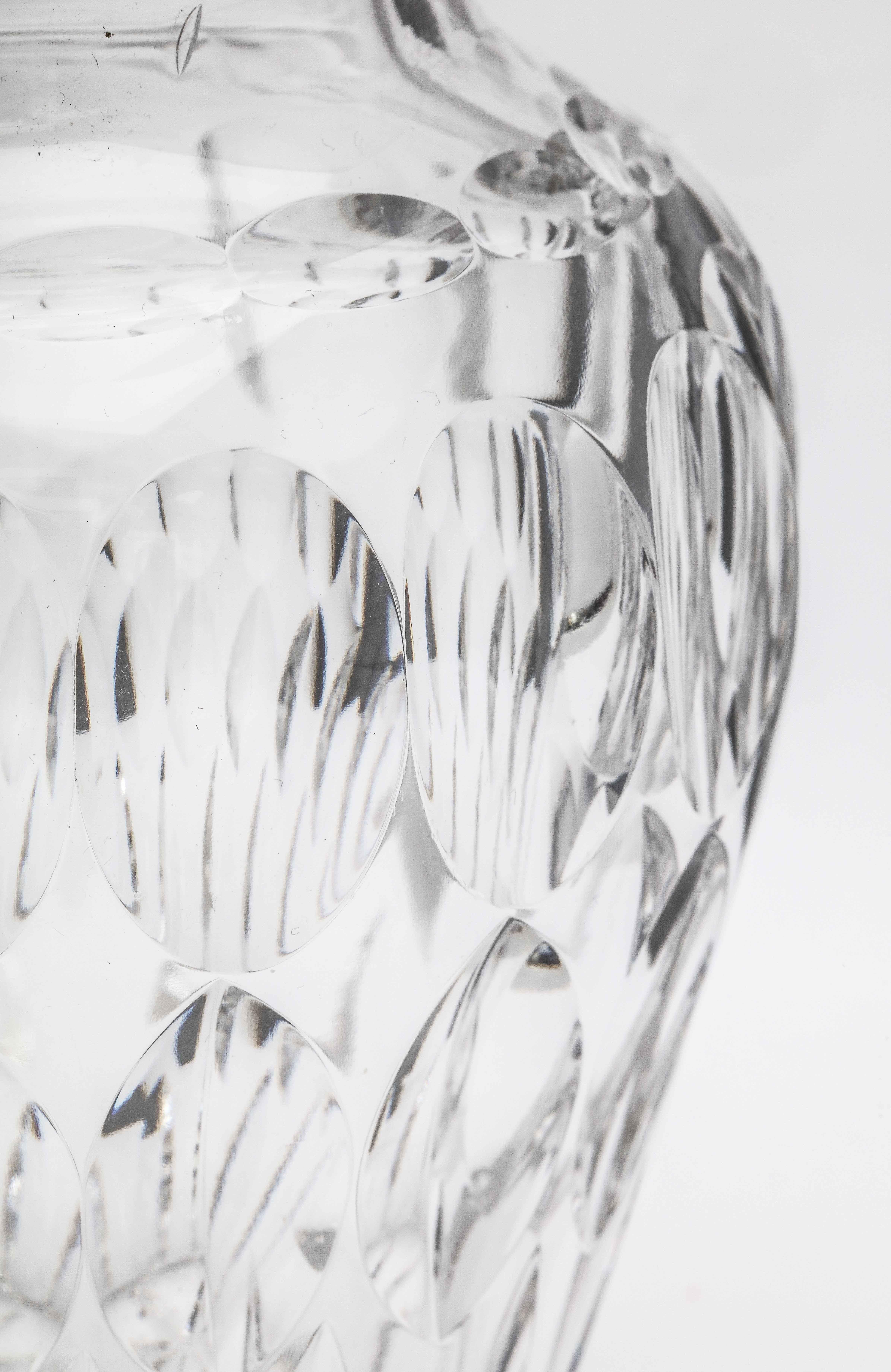 Mid-Century Sterling Silver-Mounted Cut Crystal Vase at 1stDibs