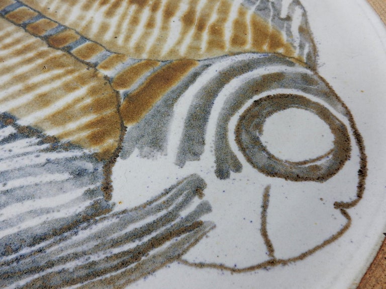 Midcentury Stoneware Fish Charger Platter Studio Artist Rowe For Sale ...
